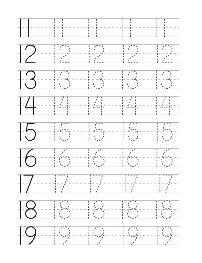 Print Handwriting Numbers 1-100 Kindergarten Age and Up - Etsy