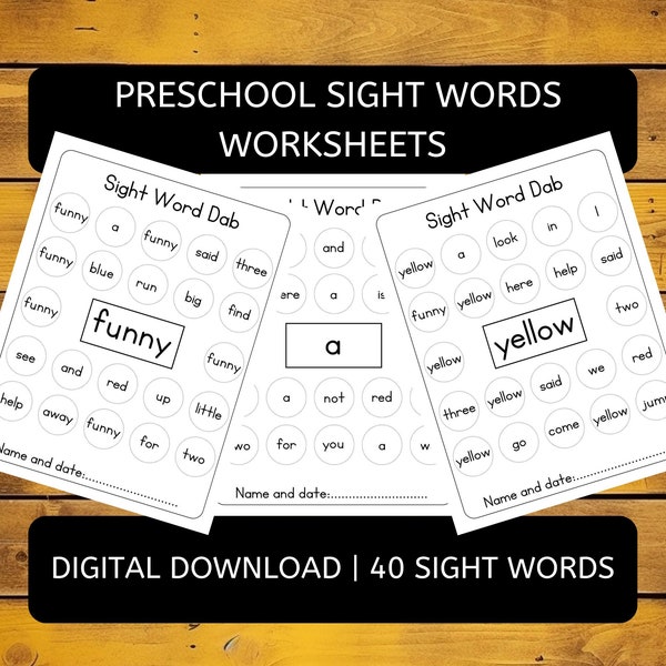 Dolch Sight Words - Etsy