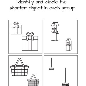 Measurement Worksheets Preschool Size and Weight - Etsy