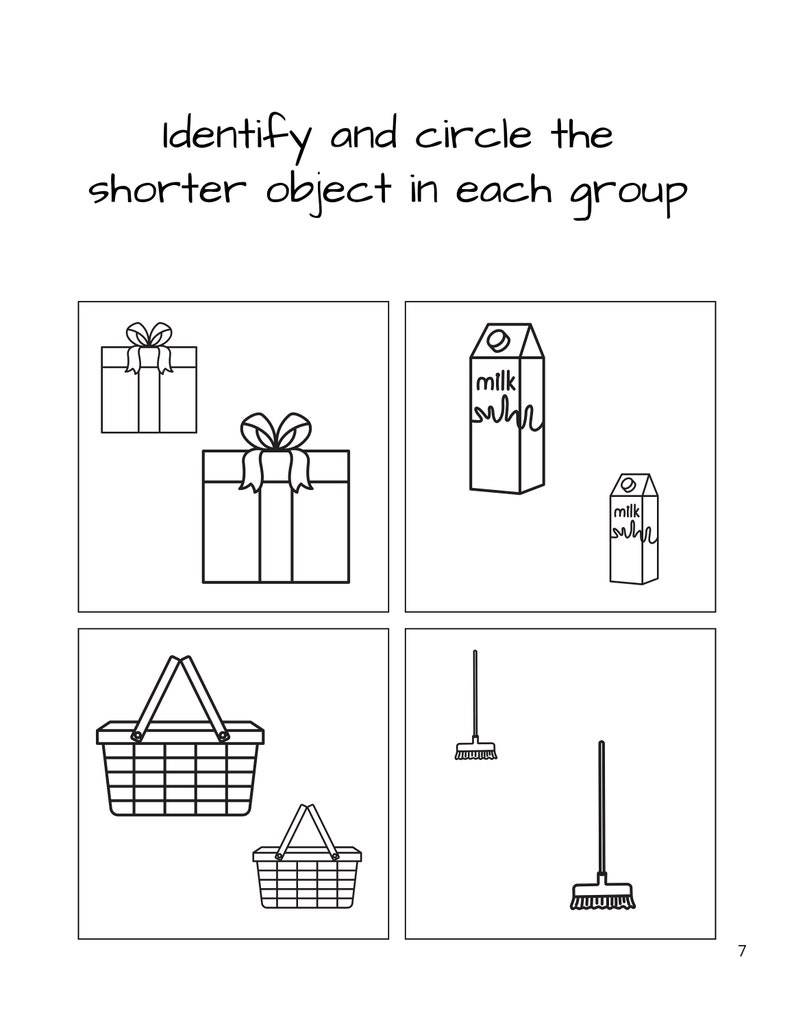Measurement Worksheets Preschool Size and Weight - Etsy