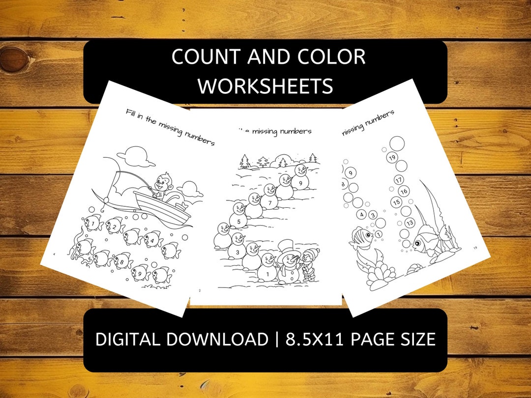 Count and Color Missing Number Worksheets for Preschool and ...