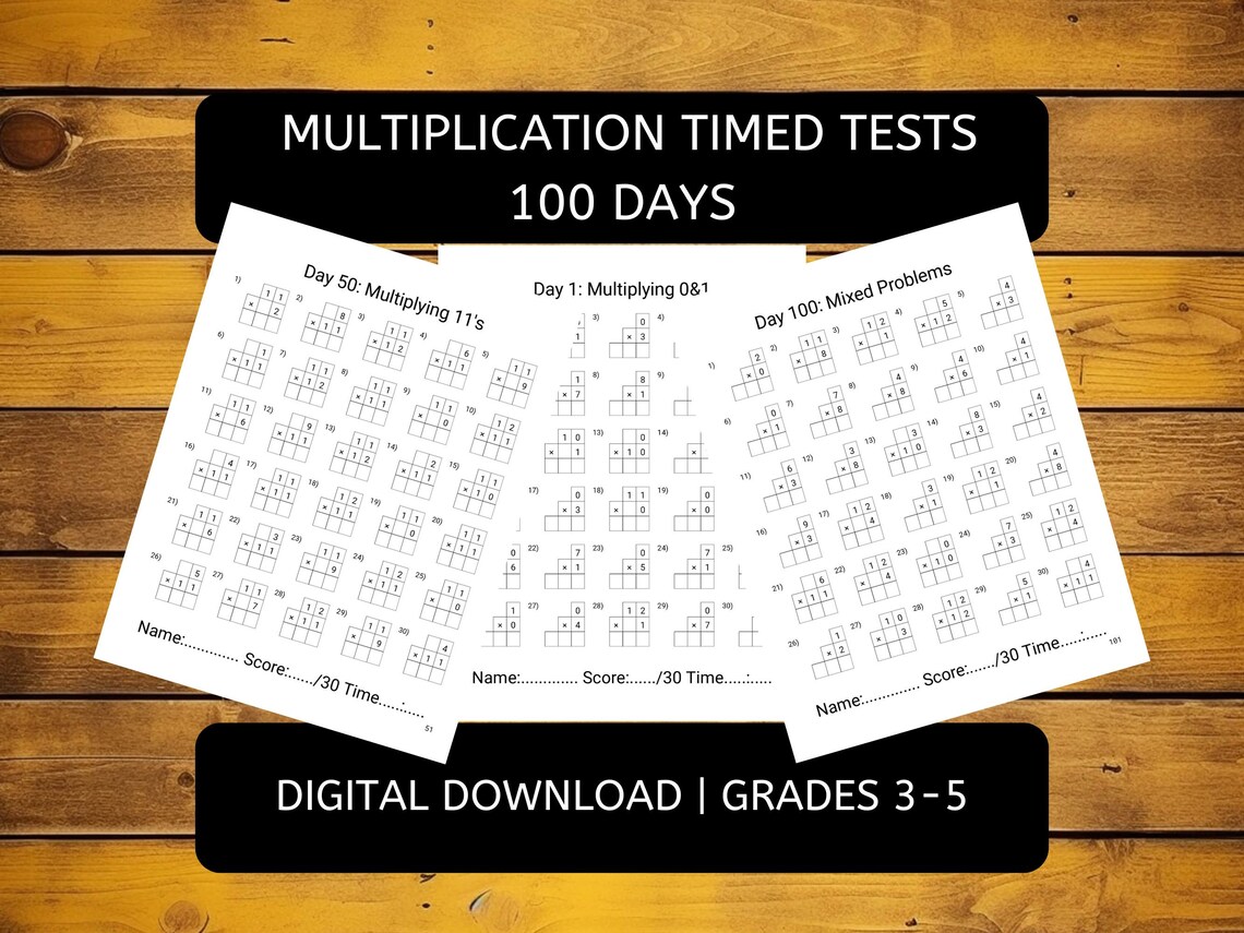 Printable Math Multiplying Practice Worksheets Grades 3-5 | Numbers 0 ...