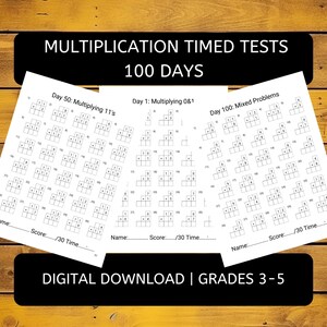 Printable Math Multiplying Practice Worksheets Grades 3-5 | Numbers 0 ...