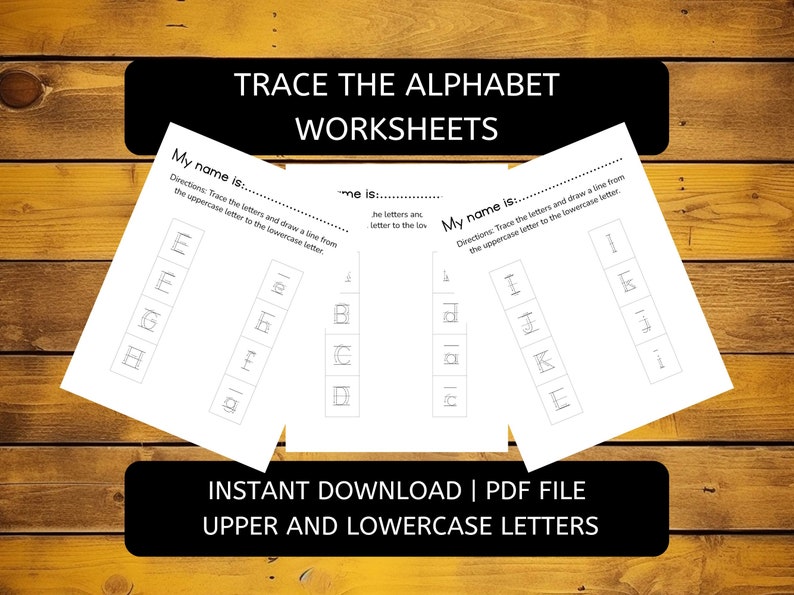 Preschool Alphabet Worksheets | Trace Copy and Match Letters - Etsy