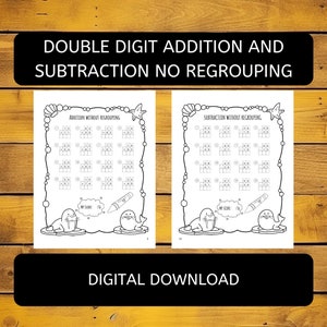 Addition and Subtraction Worksheets for Kids Grades 1-3 | Double and ...