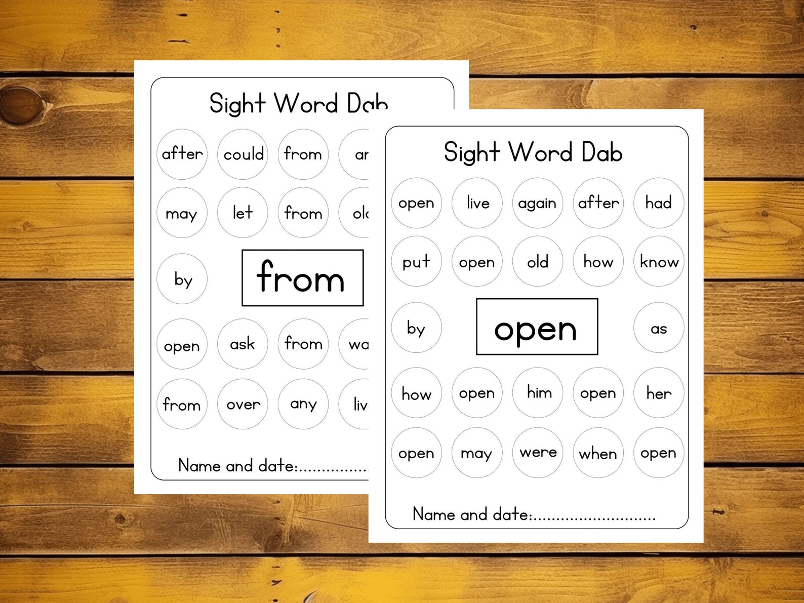Printable Dolch Sight Words Dab It Worksheets First Grade - Etsy