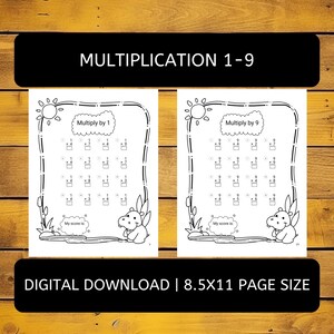 Multiplication Worksheets | Math Practice Grades 2-3 - Etsy