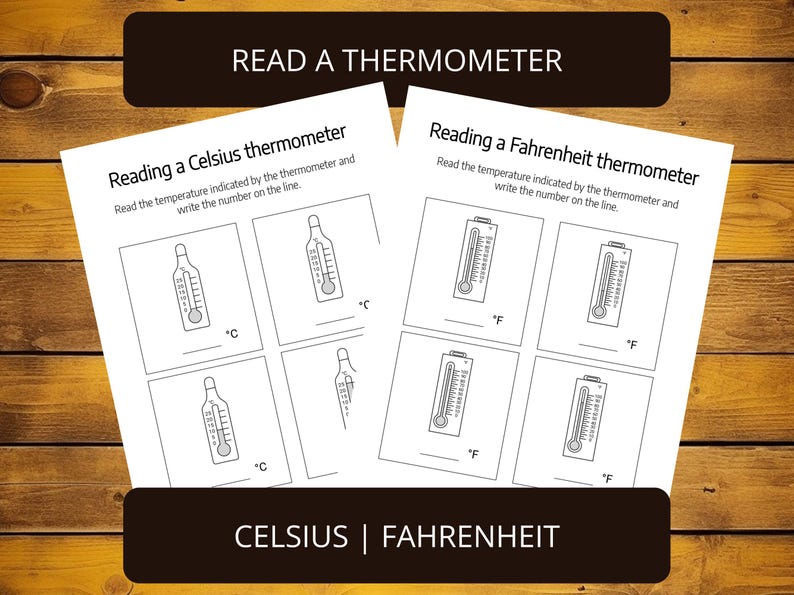 Printable Read a Thermometer Temperature Worksheets | Celsius and ...