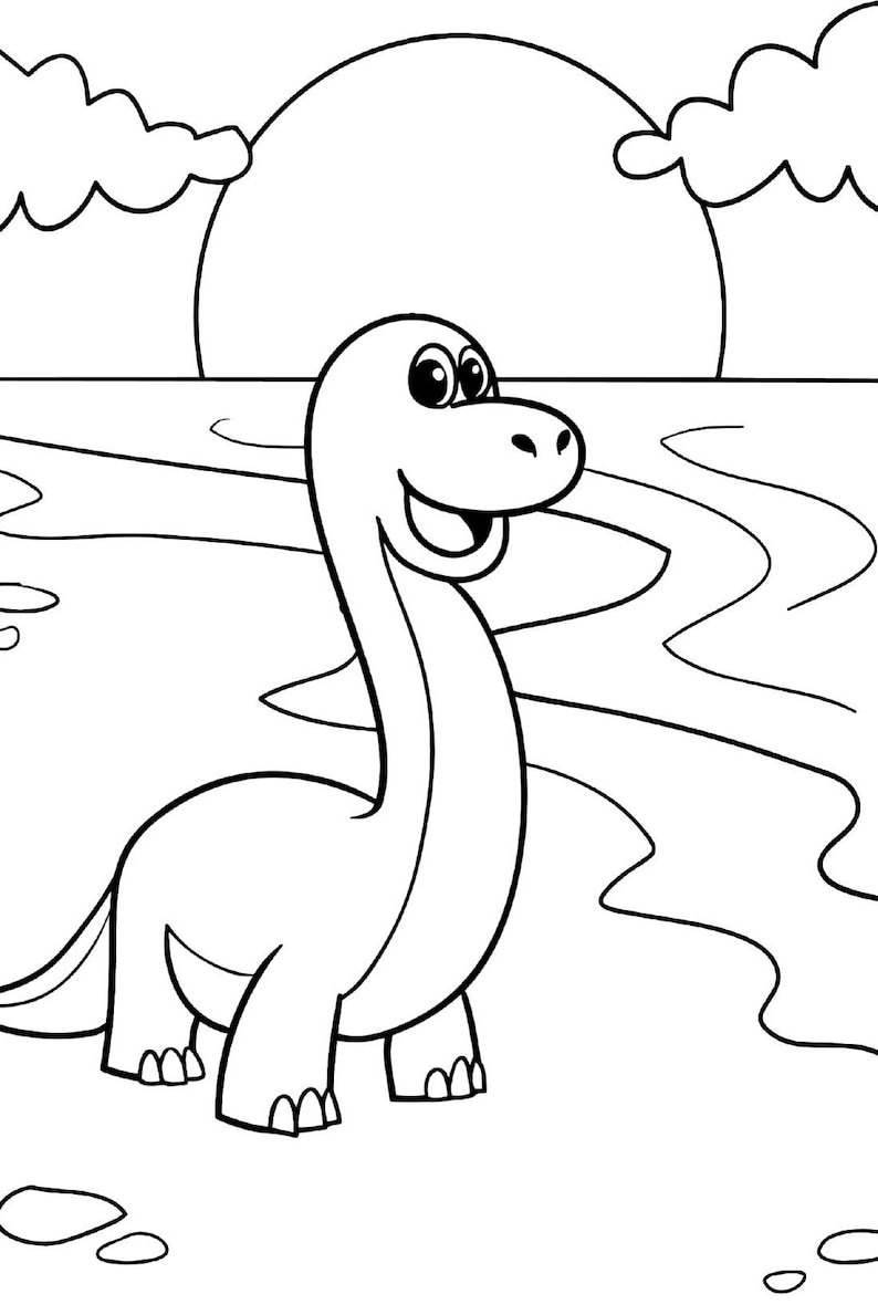 20 Printable Coloring Dinosaur Drawings for Kids 3-6 - Etsy