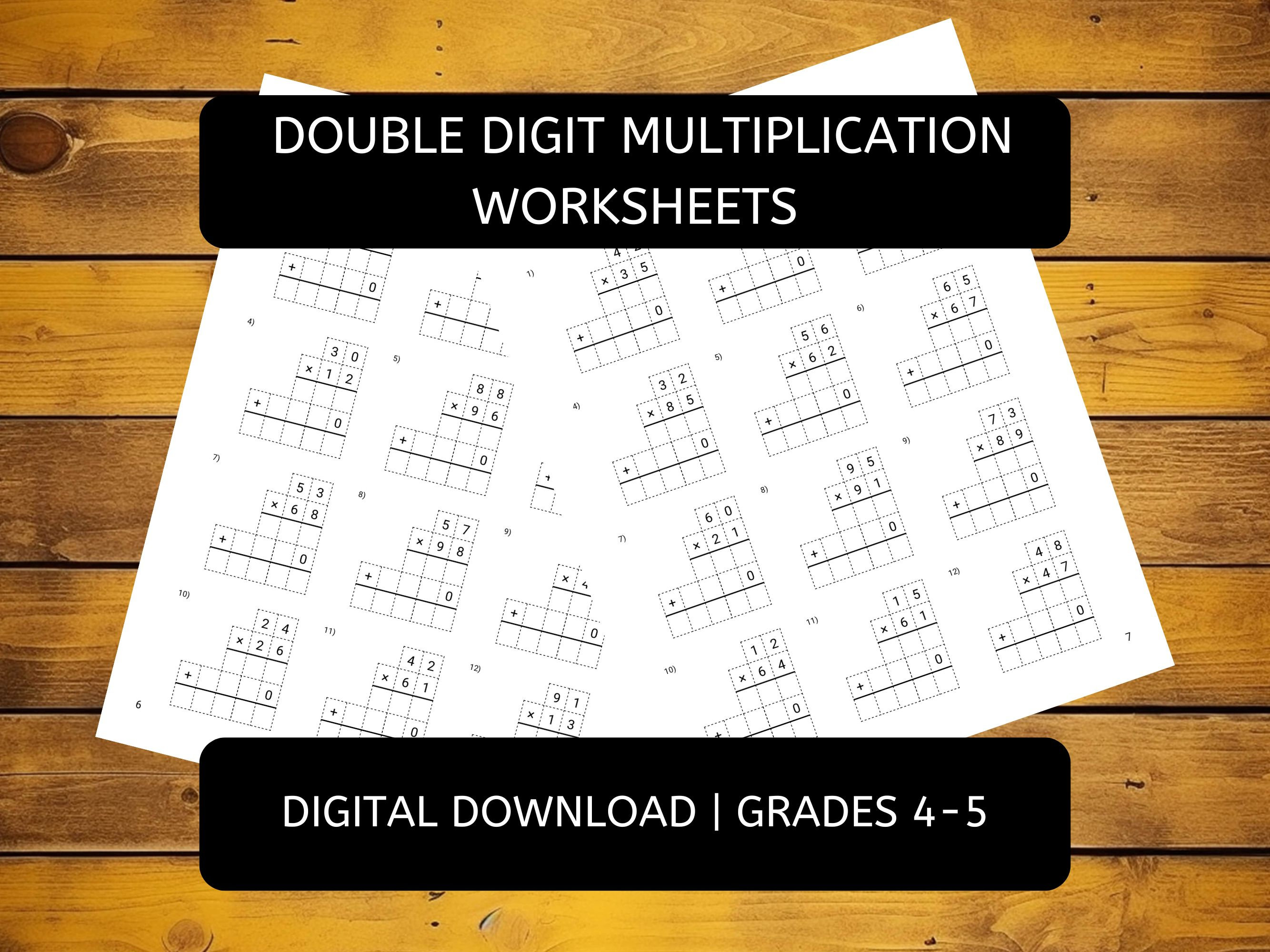 Math Multiplication and Division Worksheets | Grades 4-5 - Etsy