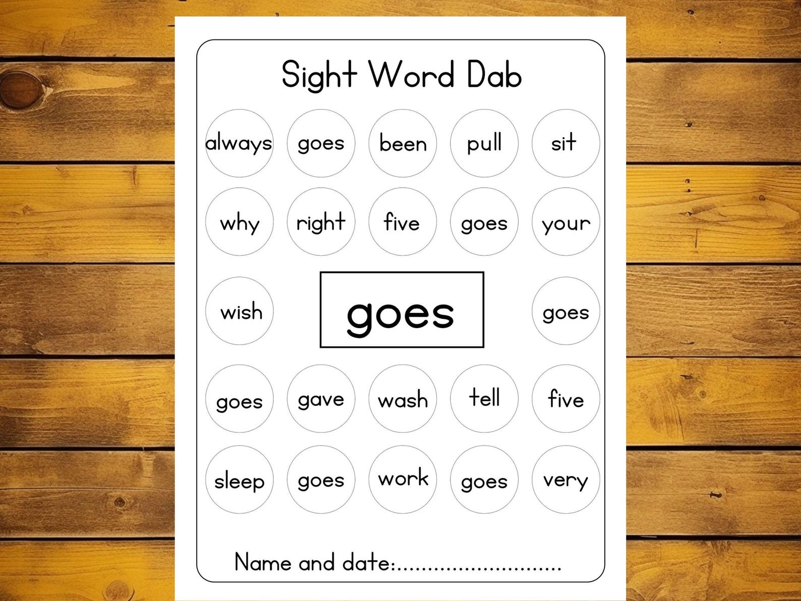 Printable Sight Words Dab It Worksheets | Grade 2 - Etsy