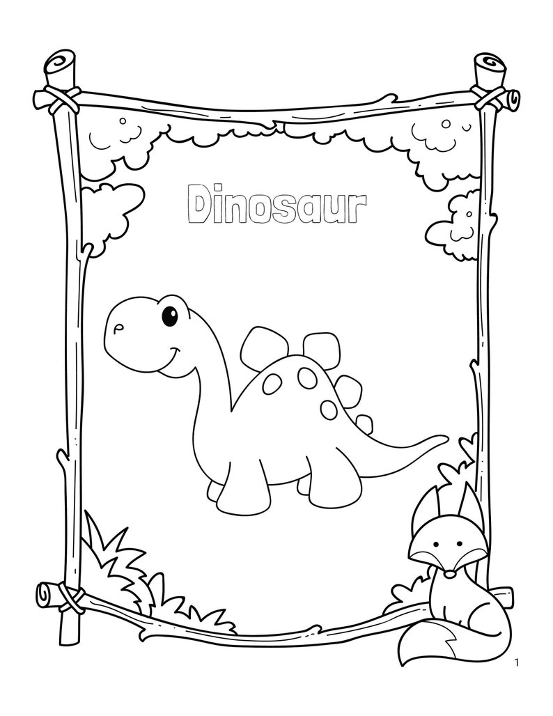 20 Kids Printable Cute Animal Coloring Pages With Animal Themed Borders ...
