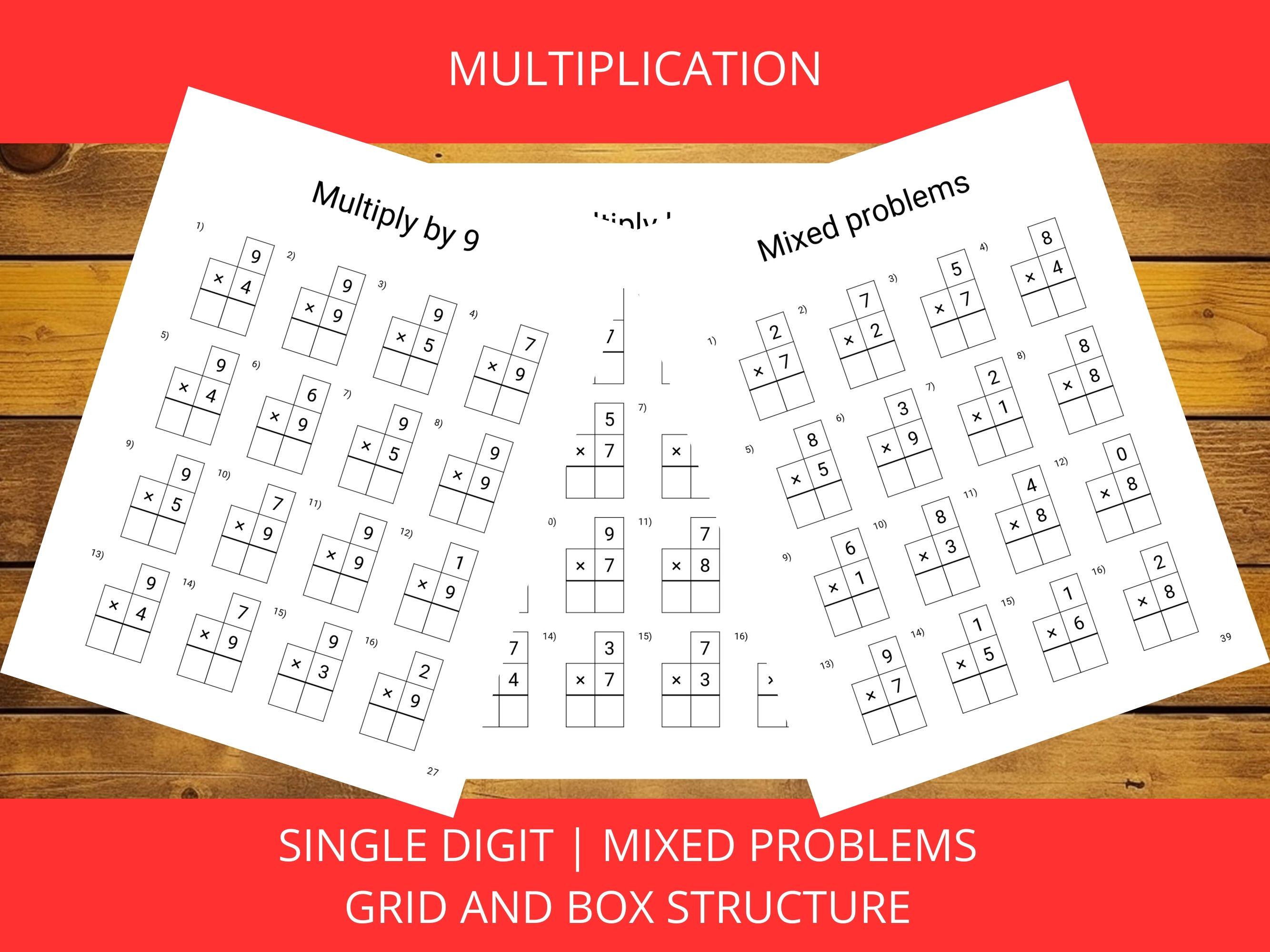 Math Grades 3-5 Mega Bundle | Printable Worksheets | Supplemental ...