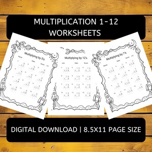 Printable Math Multiplying Practice Worksheets Grades 3-4 | Numbers 1 ...