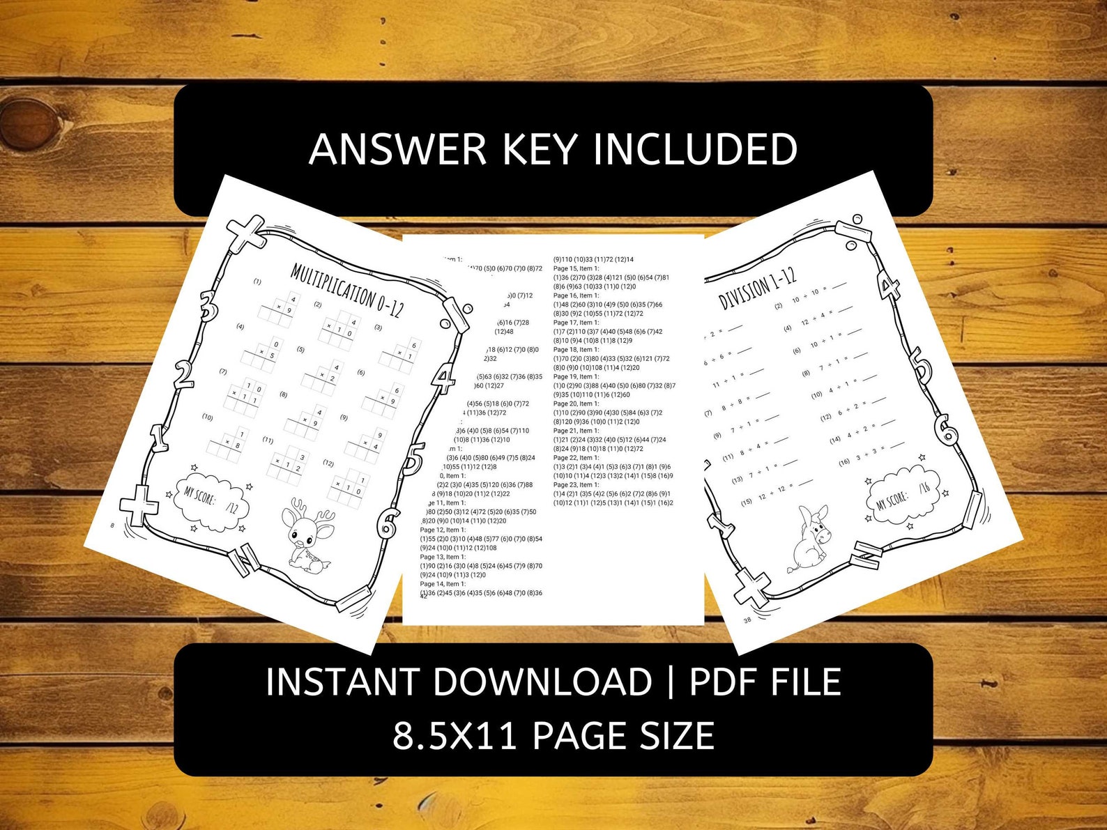 40 Printable Math Worksheets | Multiplication and Division Practice ...