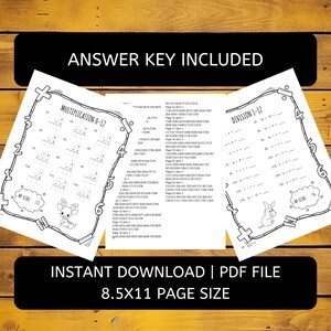 40 Printable Math Worksheets | Multiplication and Division Practice ...
