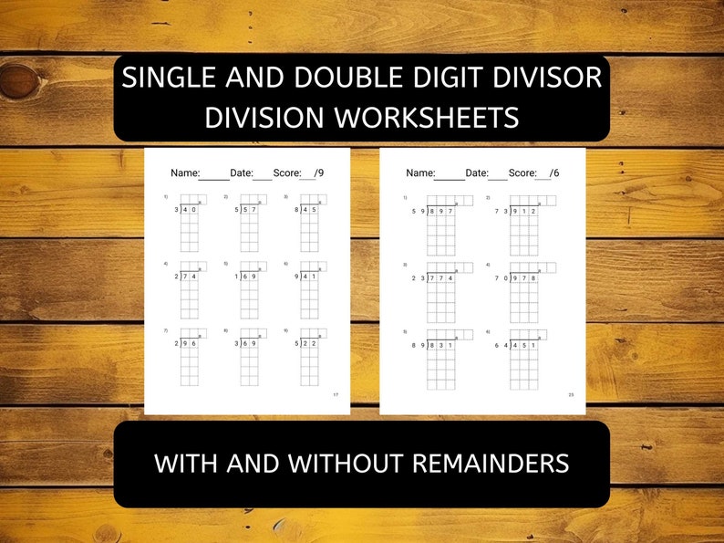 Step Multiplication and Long Division Worksheets for Grades 5-7 - Etsy