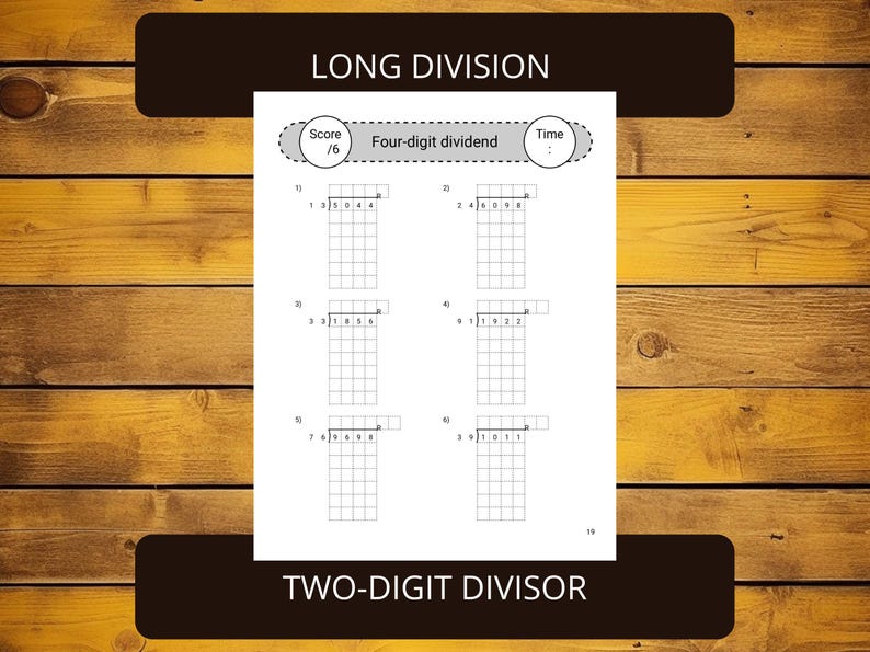Long Division Math Worksheets Grade 5 | Double Digit Divisor | 4-digit ...