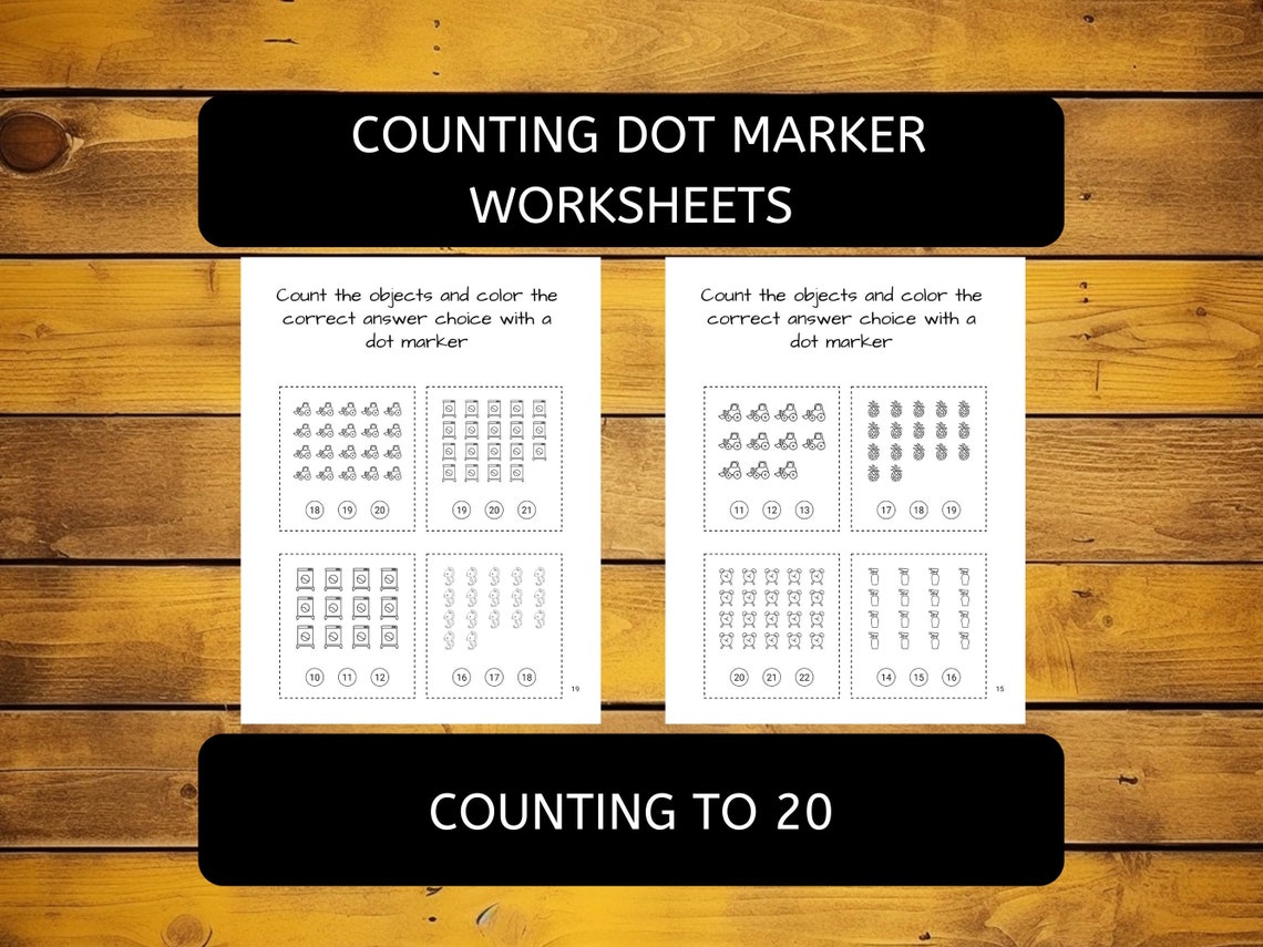 Count and Color Dot Marker Preschool and Kindergarten to Numbers 20 - Etsy