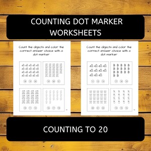 Count and Color Dot Marker Preschool and Kindergarten to Numbers 20 - Etsy