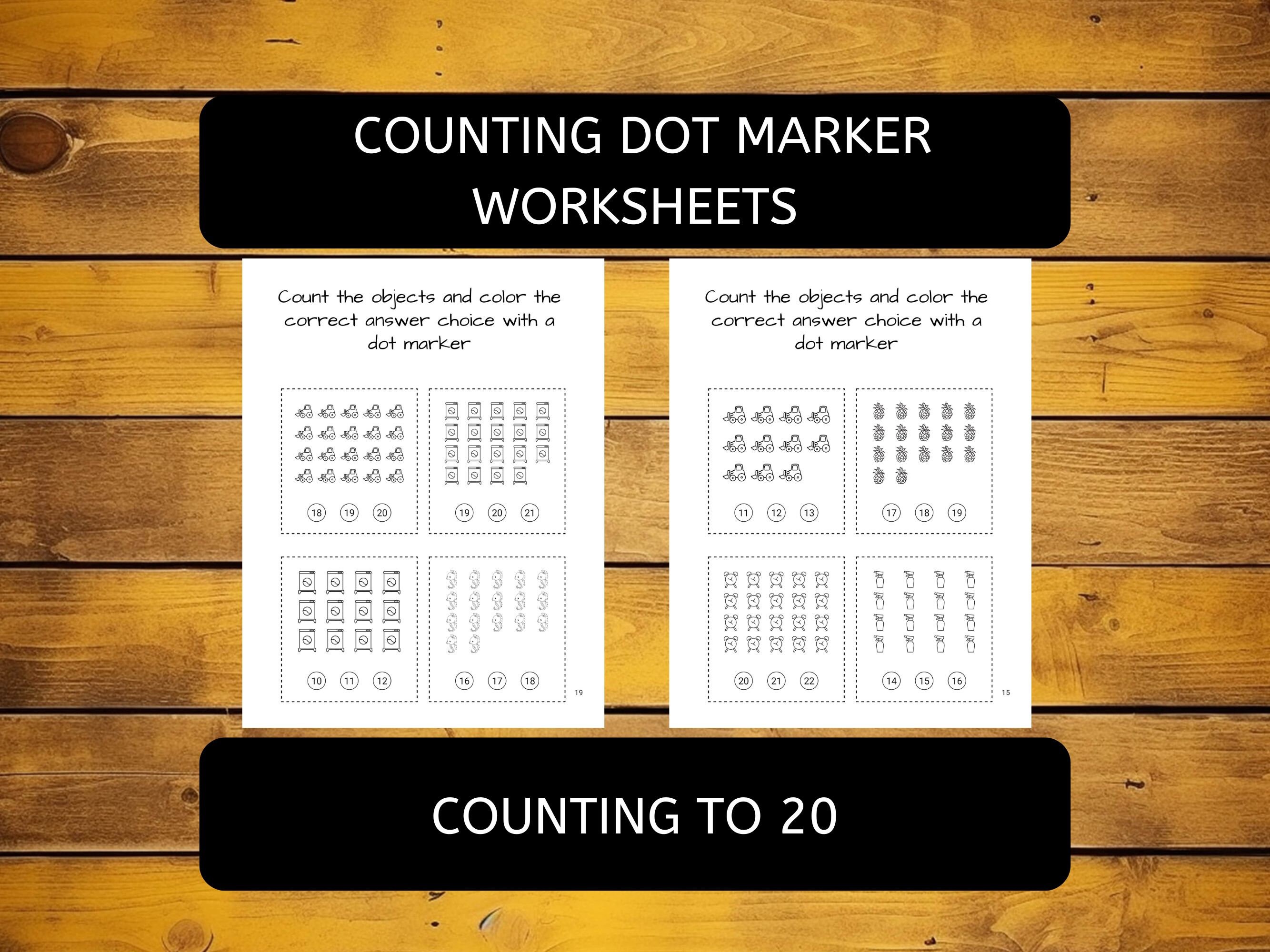 Count and Color Dot Marker Preschool and Kindergarten to Numbers 20 - Etsy