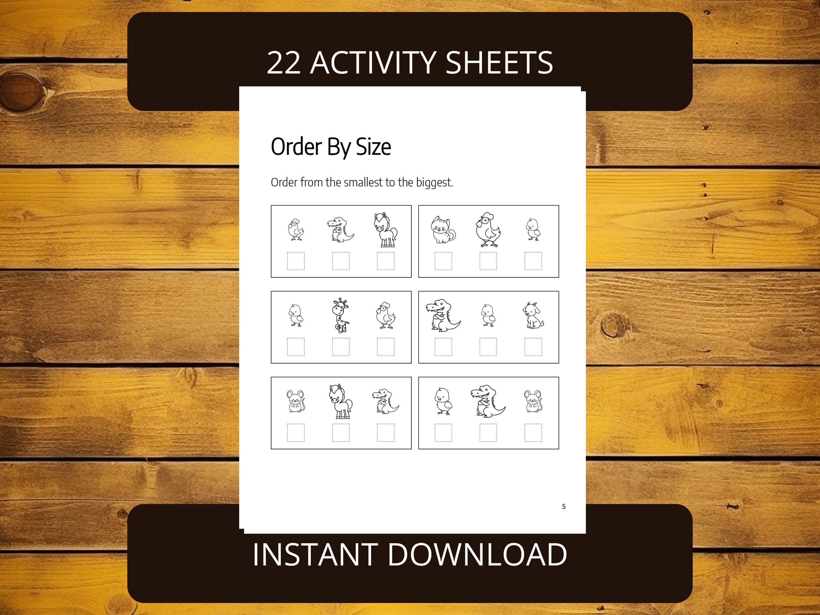 Measurement Worksheets Preschool and Kindergarten | Big Versus Small ...