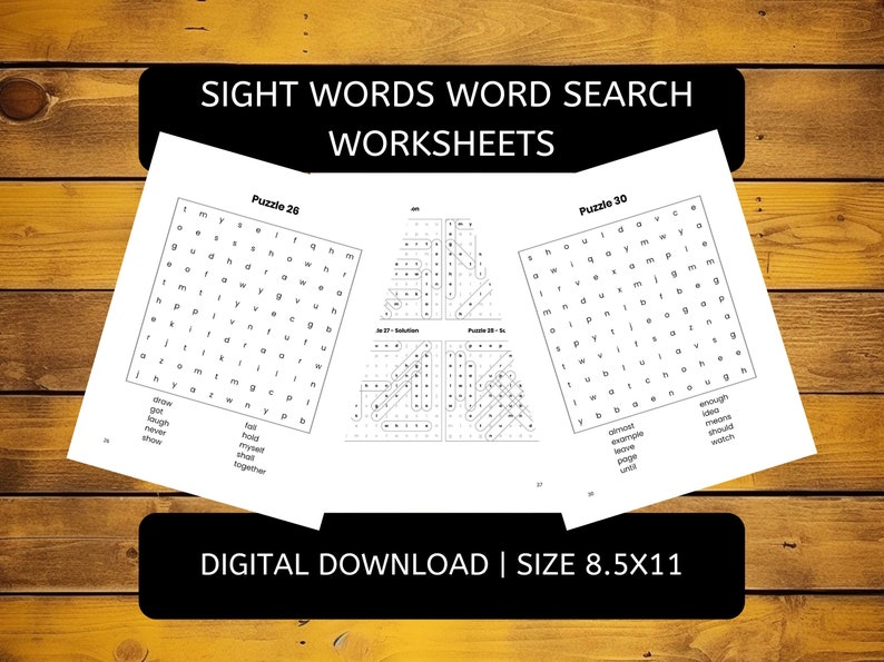 Sight Words Word Search for Kids Ages 4-8 - Etsy