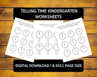 Telling Time Worksheets Grades 2-3 - Etsy