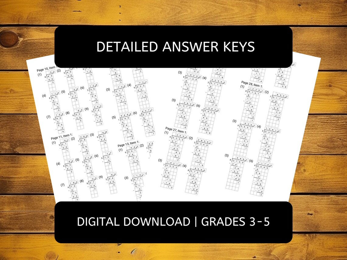 Long Division Worksheets | Single Digit Divisor | Multi-digit Dividend ...