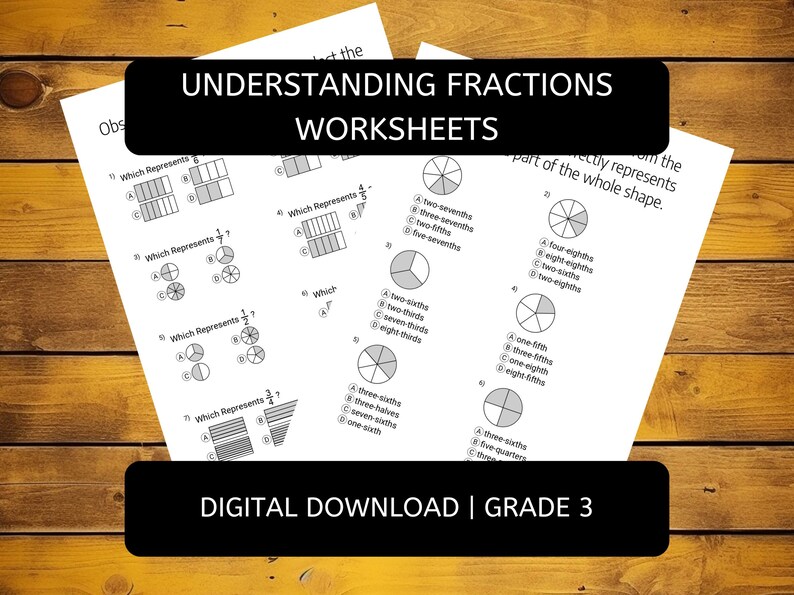 Understanding Fractions Worksheets Grade 3 - Etsy