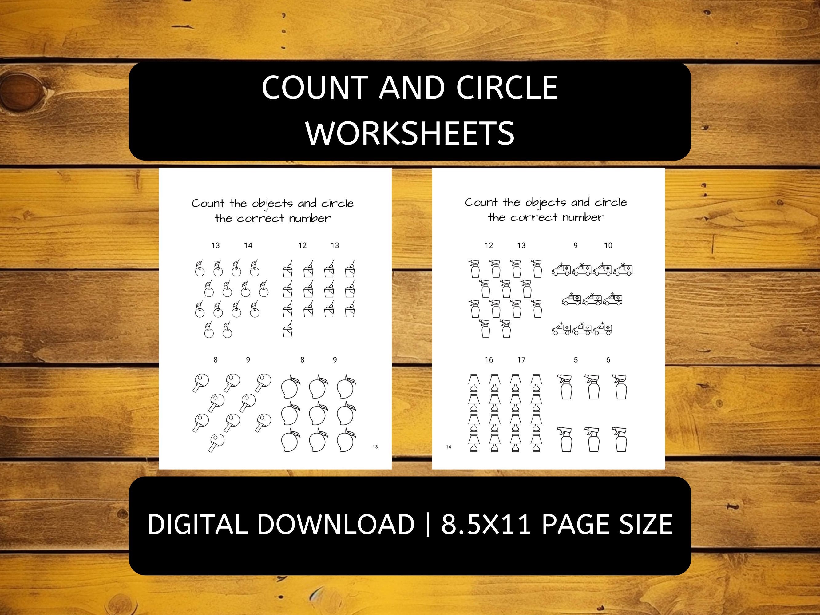 Varied Styles of Counting Worksheets for Preschool and Kindergarten ...