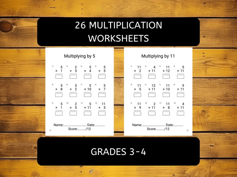 Printable Math Multiplying Practice Worksheets Grades 3-4 | Numbers 0 ...