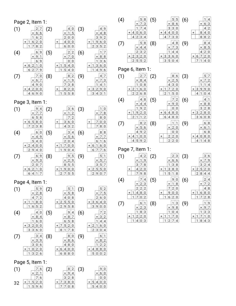 Long Multiplication and Division Math Worksheets for Grades 4-5 - Etsy