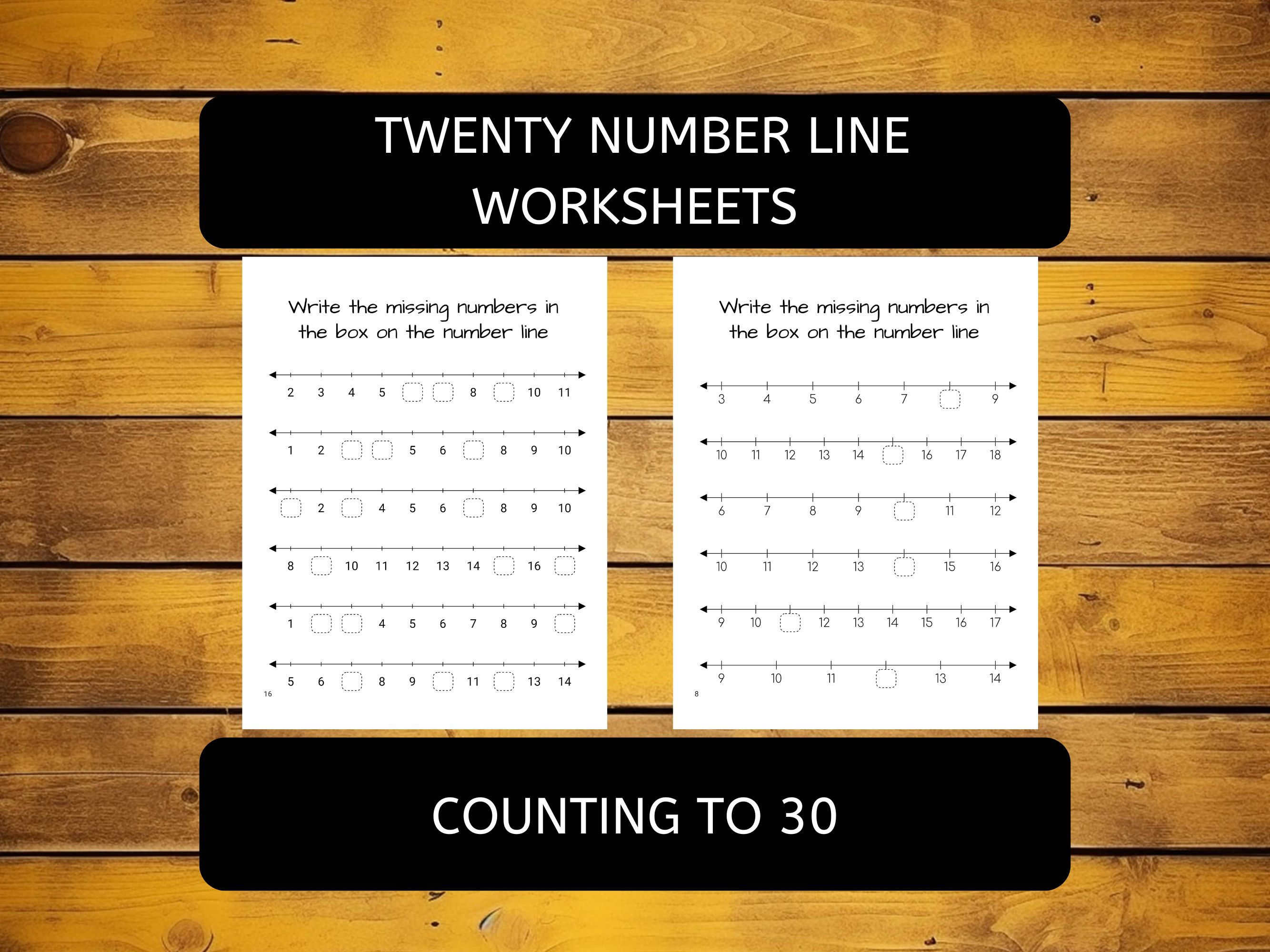 Number Line Worksheets Preschool and Kindergarten Counting - Etsy