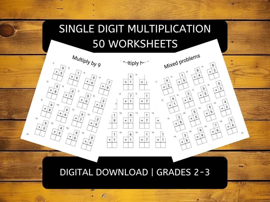 Single Digit Multiplication Workbook | Math Practice Grades 2-3 - Etsy
