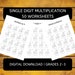 Single Digit Multiplication Workbook | Math Practice Grades 2-3 - Etsy