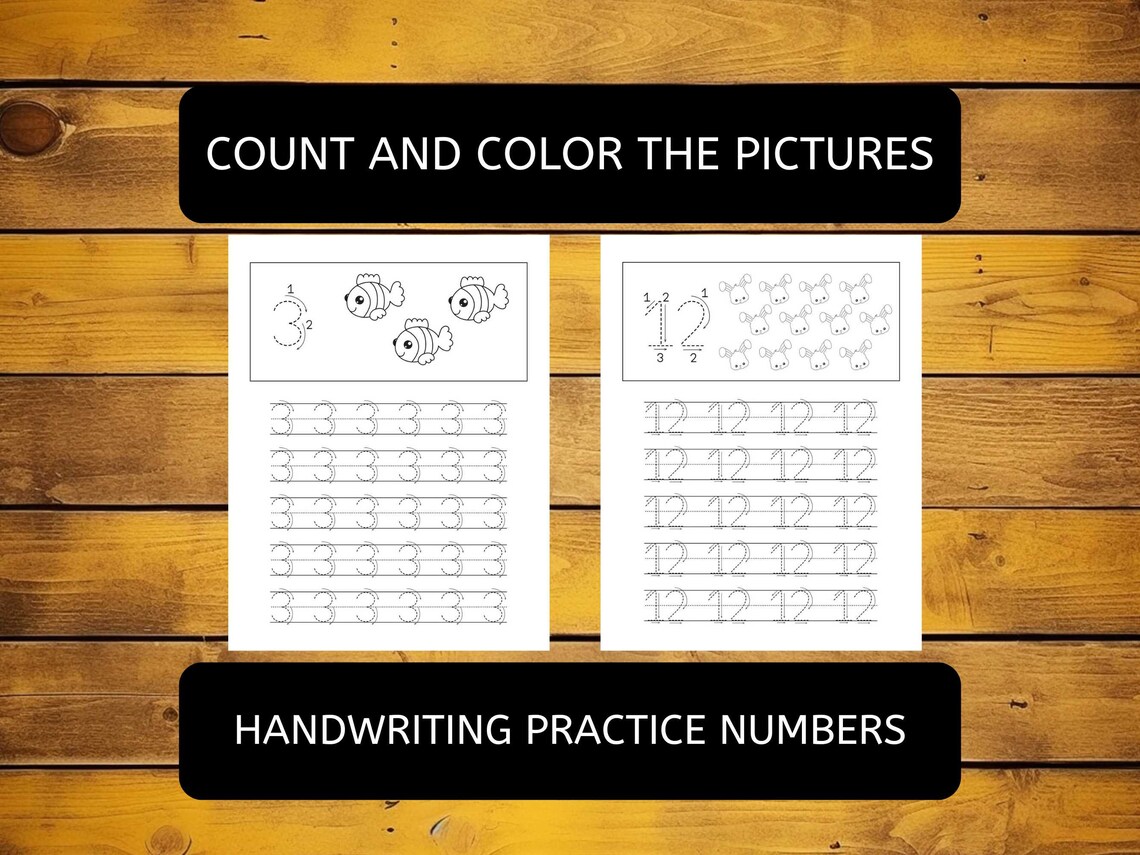 Handwriting Practice | Number Tracing Worksheets 0-20 | Color and Count ...