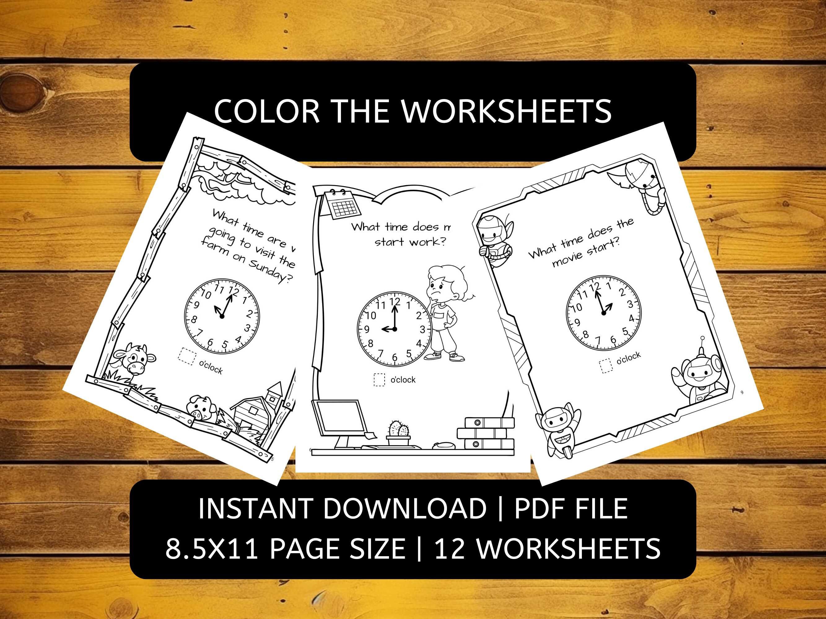 Telling Time Worksheets Preschool and Kindergarten - Etsy