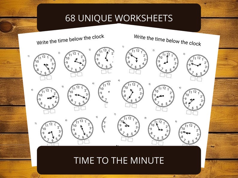Telling Time Worksheets Grades 1-3 | Hour, Half Hour, Five Minute ...