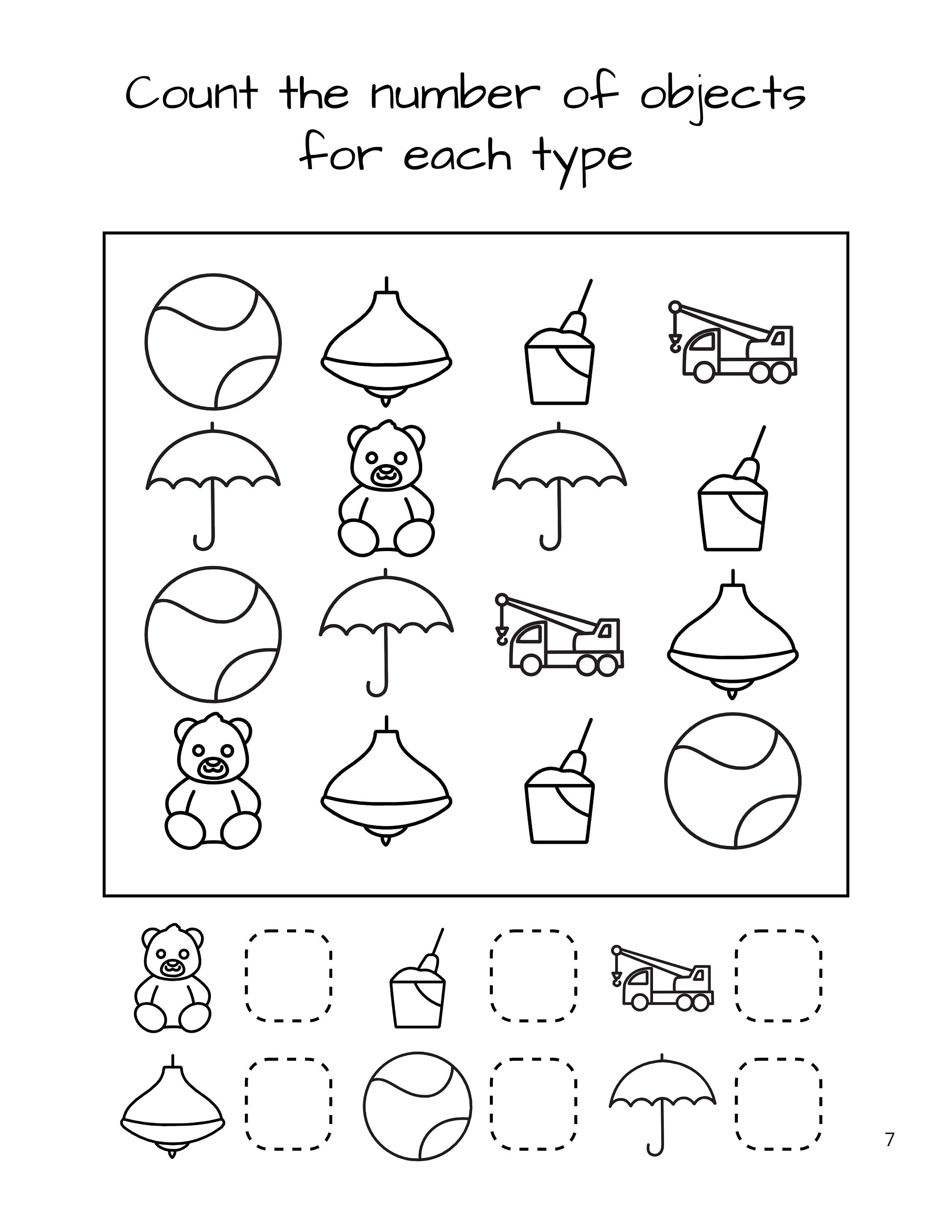 Varied Styles of Counting Worksheets for Preschool and Kindergarten ...