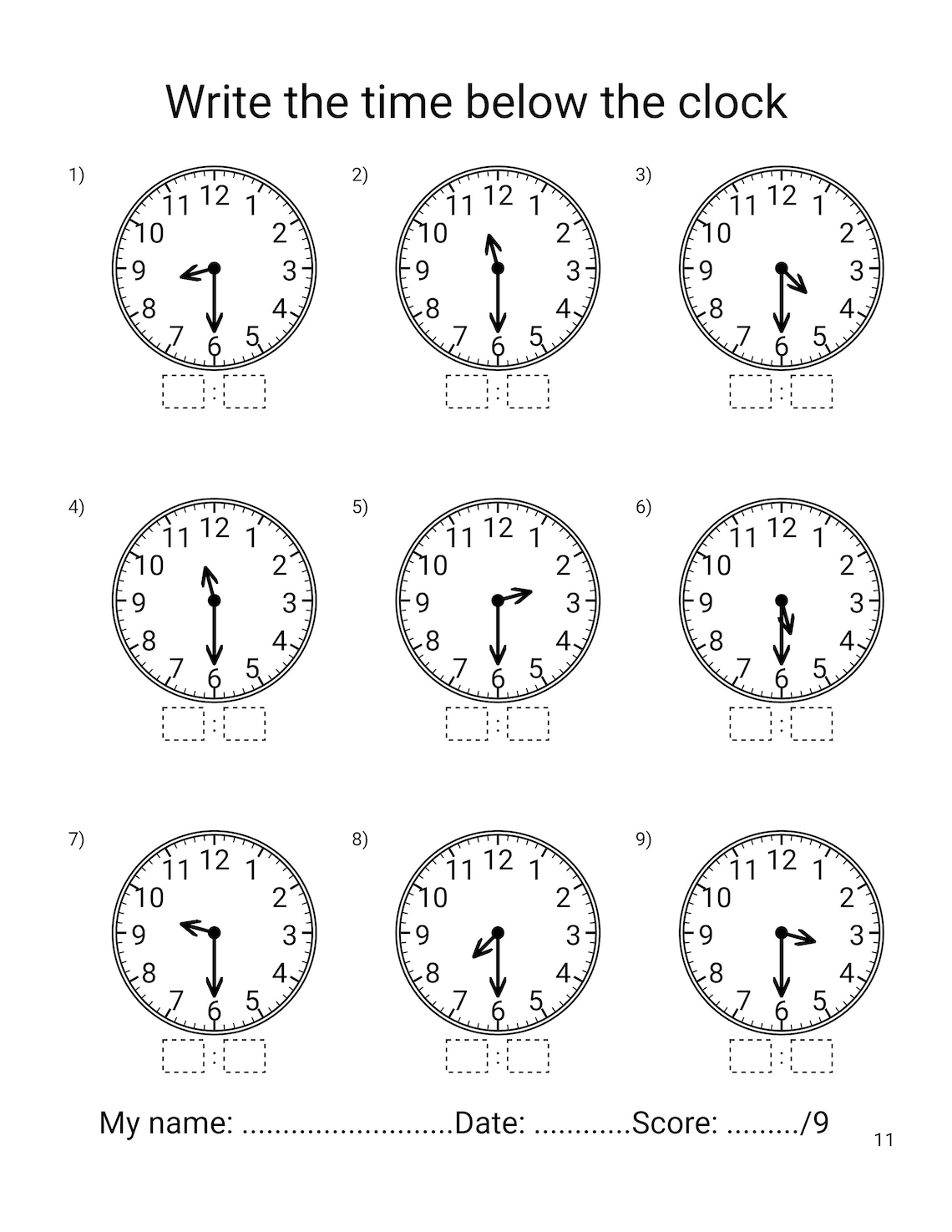 Telling Time Worksheets Grade 1 - Etsy