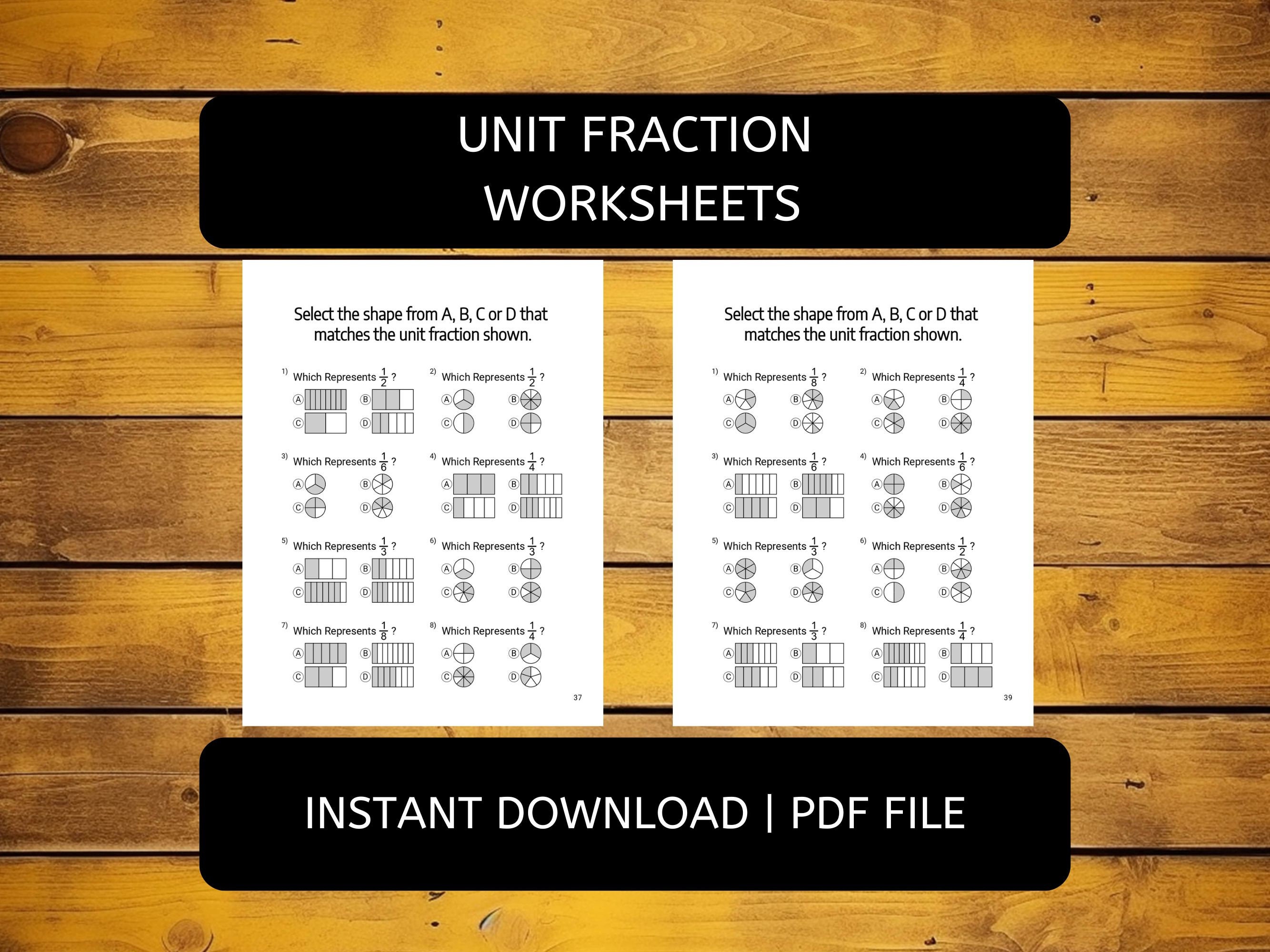 3rd Grade Fractions Worksheets | Math Practice Printable - Etsy