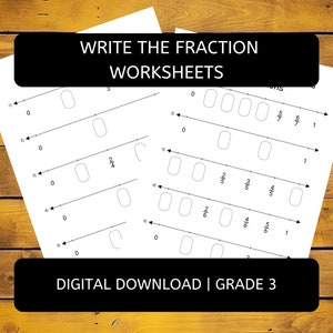 Fraction Number Line Worksheets Grade 3 - Etsy