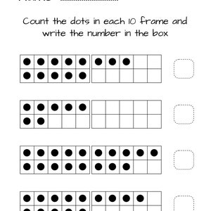Counting Using Ten Frames for Preschool Numbers to 20 - Etsy