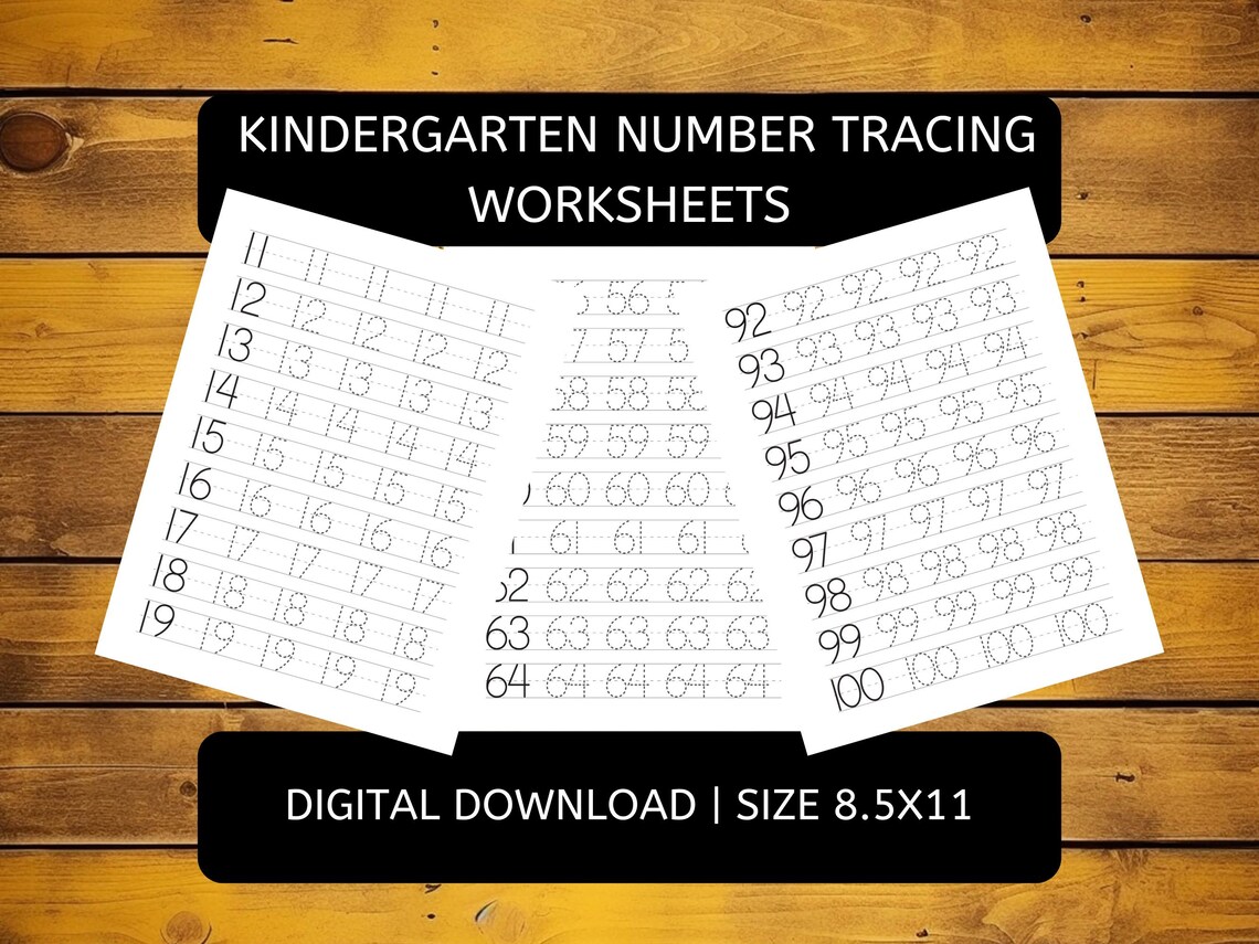 Print Handwriting Numbers 1-100 | Kindergarten Age and Up - Etsy