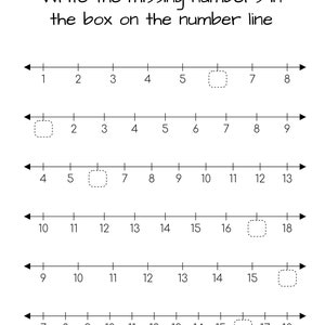 Number Line Worksheets Preschool and Kindergarten Counting - Etsy