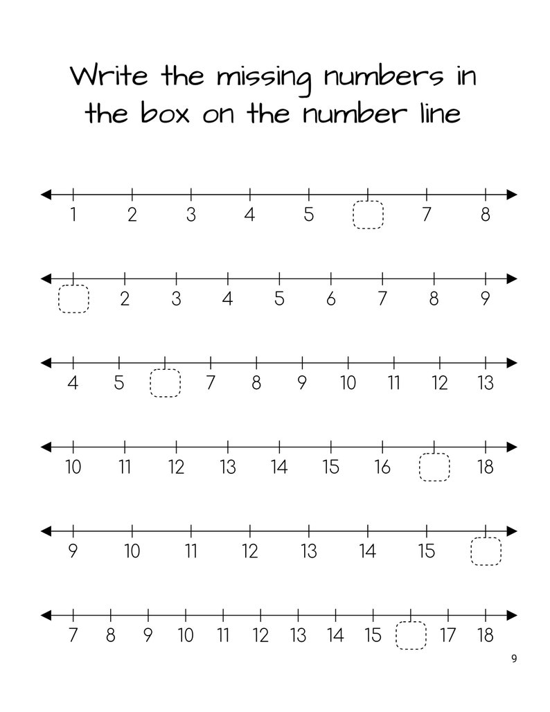 Number Line Worksheets Preschool and Kindergarten Counting - Etsy