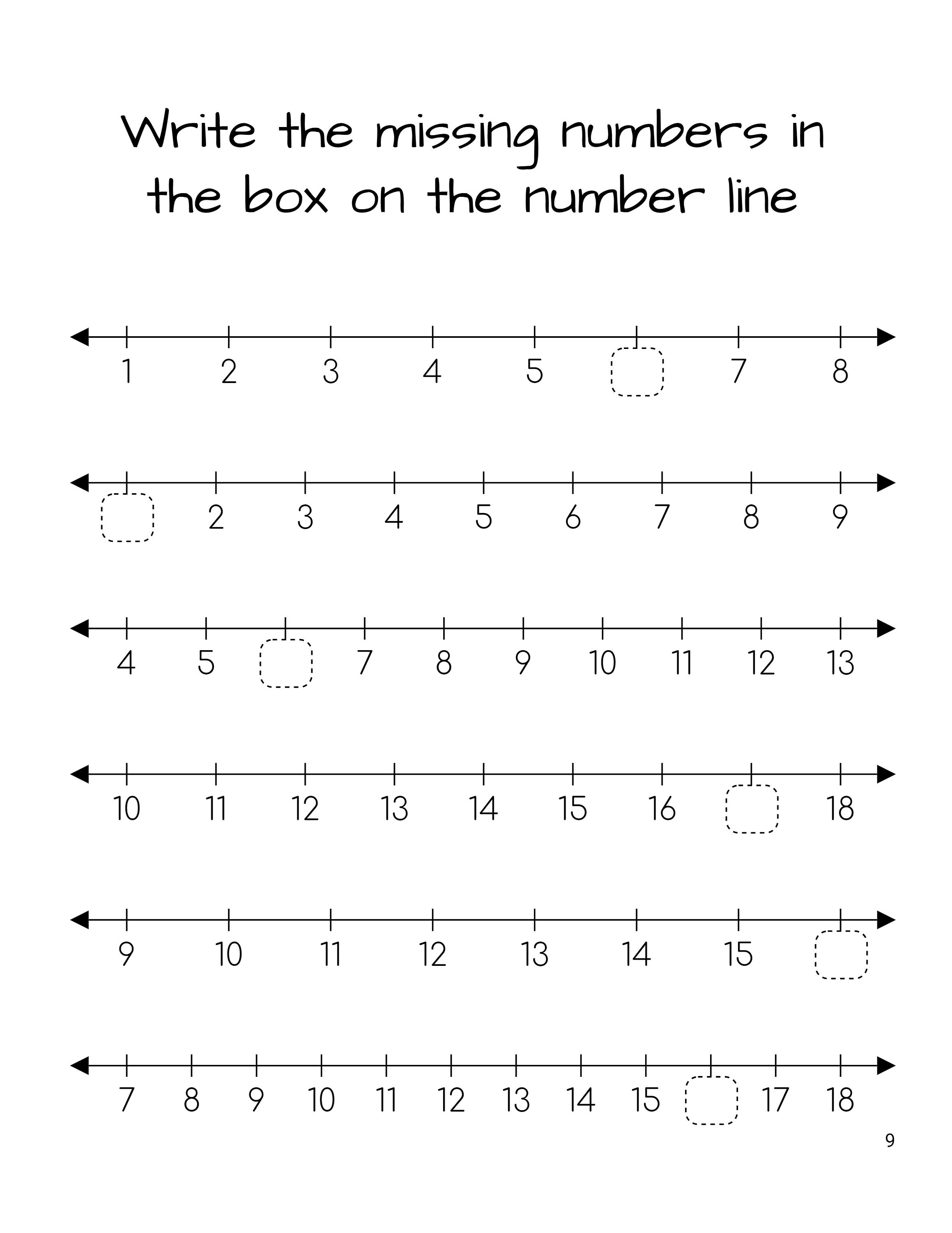 Number Line Worksheets Preschool and Kindergarten Counting - Etsy