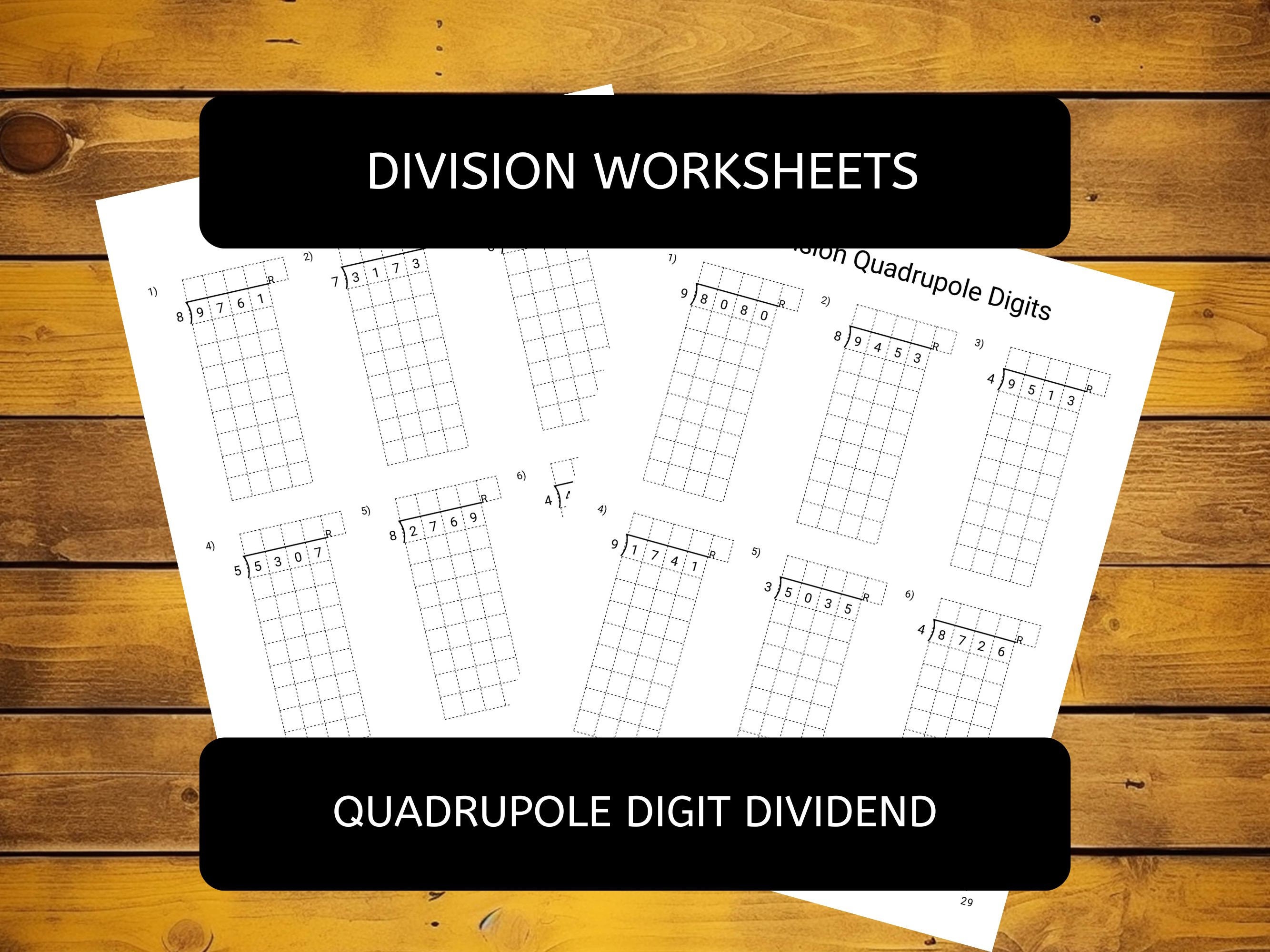Long Division Worksheets | Single Digit Divisor | Multi-digit Dividend ...
