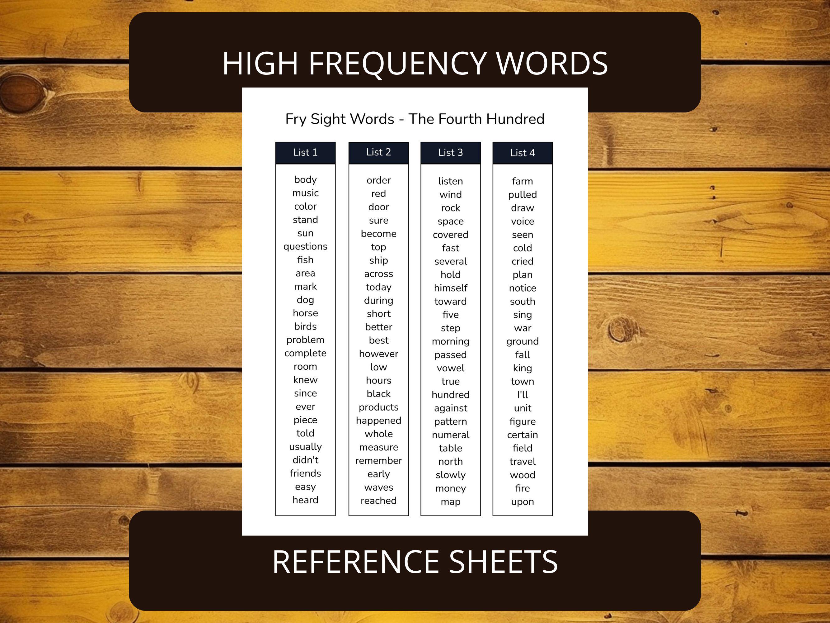 1000 Fry Sight Words Printable | High Frequency Words | Learn Spelling ...